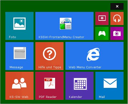 Screenshots and Examples of created Web Menus